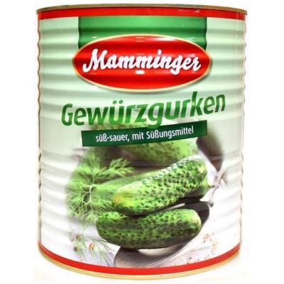 Купить Огурцы маринованные Mamminger 75/80 ж/б, 10.200 л
